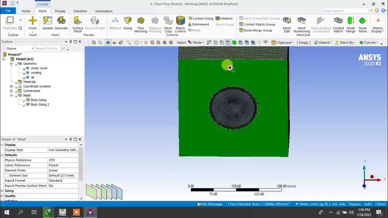 Heat Transfer in Motor frame | Part 2 : Mesh, Solution and Post-Processing | ANSYS Fluent - YouTube