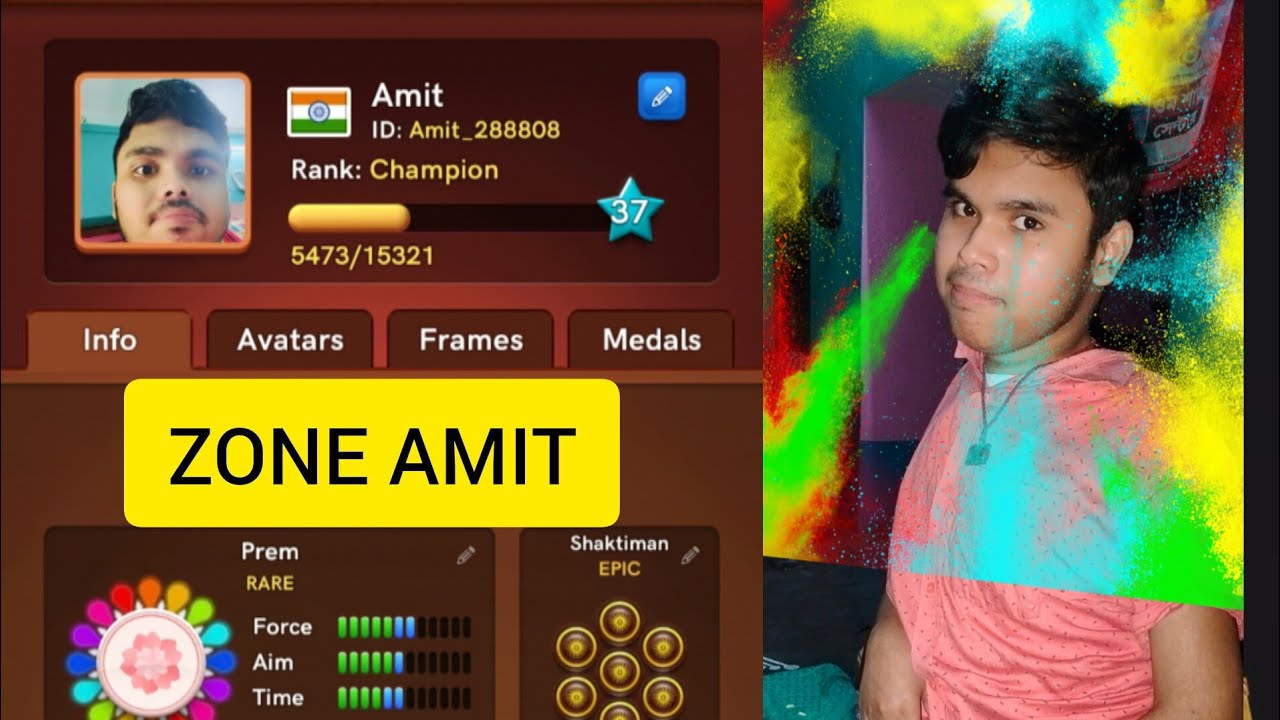 carrom disc pool game aaj video dekhte bhalo Lage ZONE AMIT #carrompool - YouTube