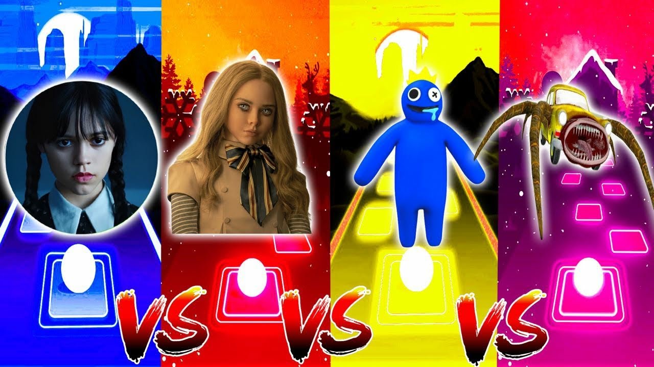 Tiles Hop. Wednesday vs m3gan vs blue vs car eater - YouTube