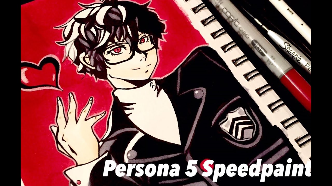 Akira Kurusu (Persona 5) - Inking/Coloring Process - YouTube