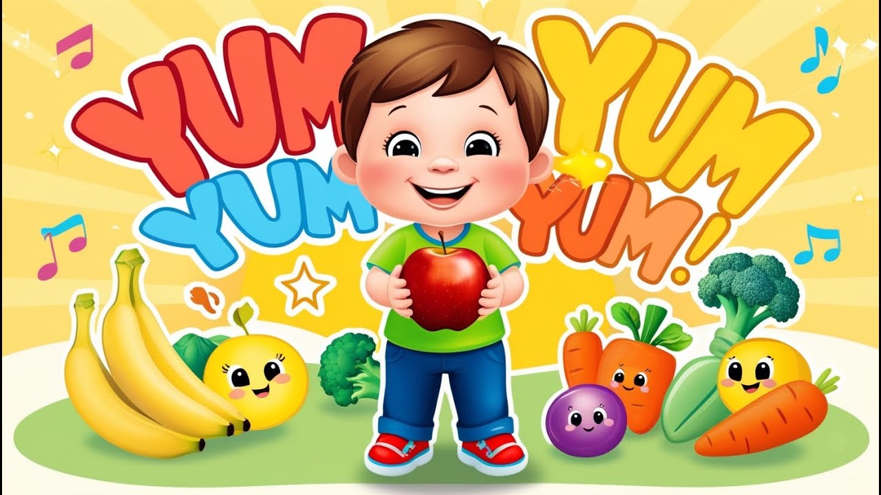 "Yum Yum Yum! Healthy Eating Song for Kids 🍎 | Fun Cartoon Rhymes for ...