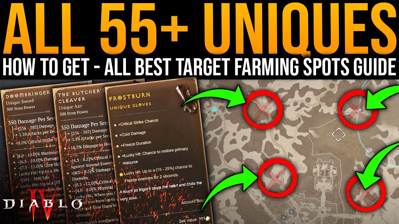 Diablo 4: All 55+ BEST Uniques & TARGET FARM SPOTS - All DRUID, NECRO ...