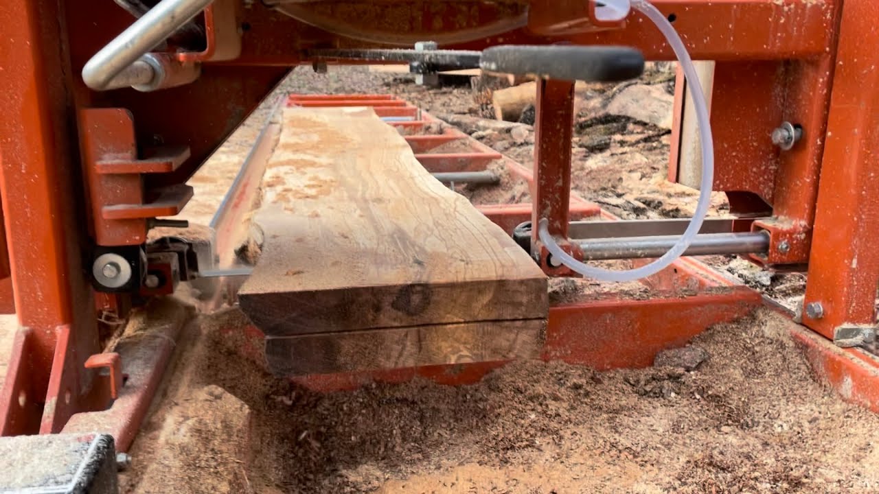 Pt. 1 Cutting Spalted Alder Logs into Live Edge Slabs and Lumber on a ...