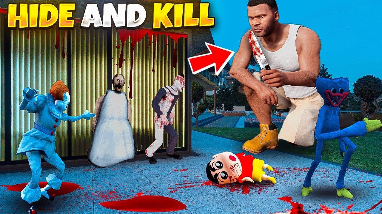 GTA 5 Bangla: ফ্র্যাঙ্কলিন শিনচান চপ খেলবে Hide & Kill Game - YouTube