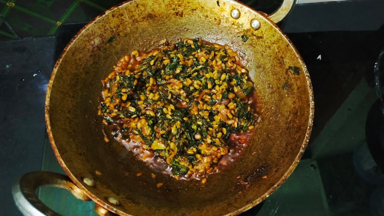 Ponnaganti kura pesarapappu fry / green leaf veg with lentils fry ...