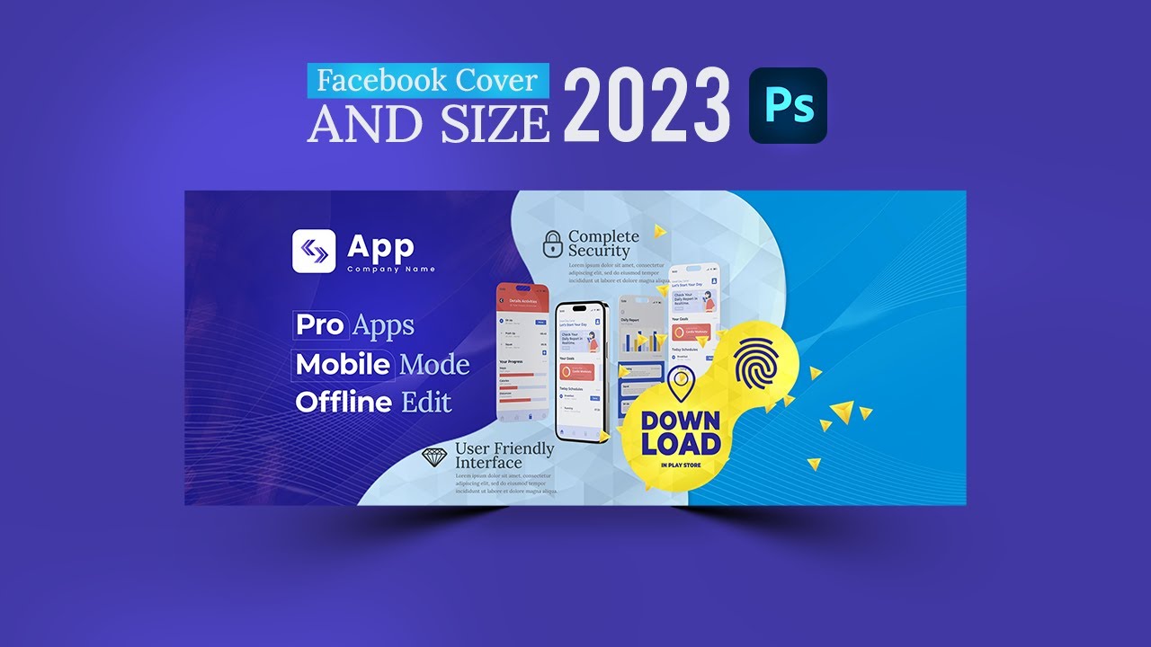 Facebook cover design and size 2023 | Adobe Photoshop Tutorial - YouTube
