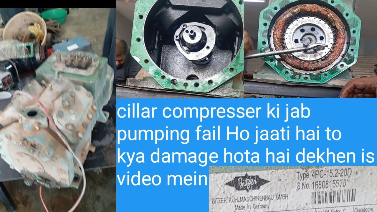 BITZER# 15HP~3 V220# chiller#compressor dismantle# work - YouTube