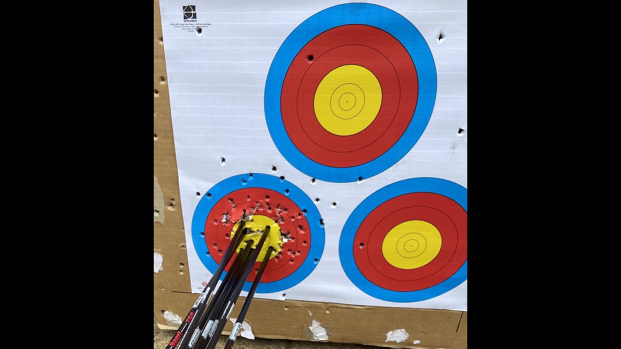 The best ever group I’ve shot with a hunting bow at 45 metres. Bear ...