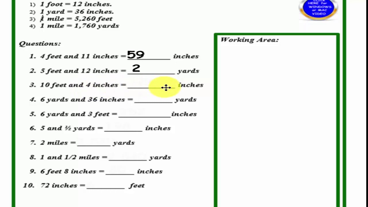 VIDEO Lesson 4 Converting American Length - YouTube