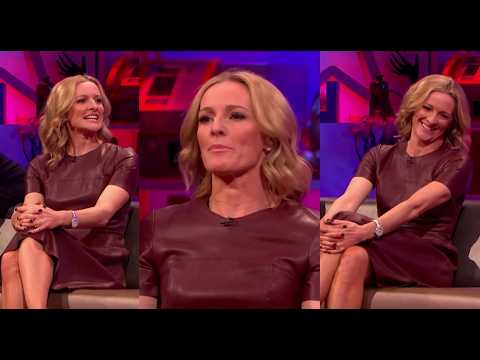 Gabby Logan in Leather Dress