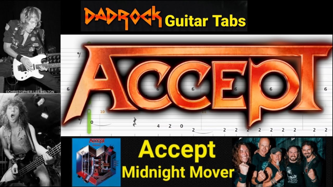 Midnight Mover - Accept - Guitar + Bass TABS Lesson - YouTube