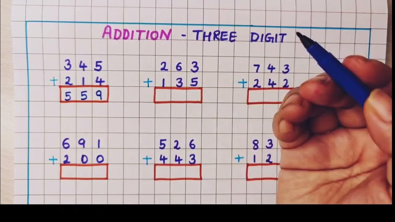 how to add three digit numbers ☺️ - YouTube