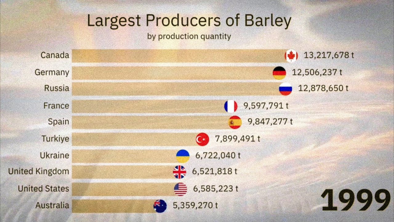 Top Barley Producing Countries in the World 1961-2022 - YouTube