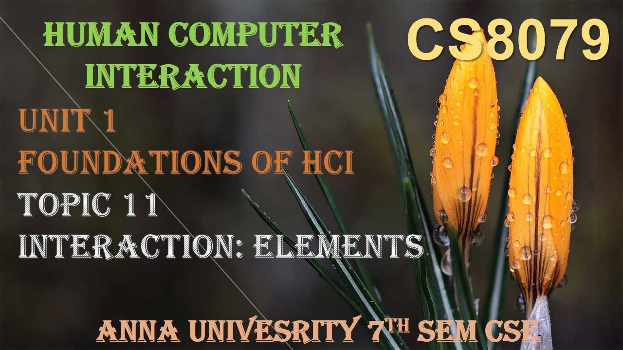 CS6008/CS8079 - HUMAN-COMPUTER INTERACTION- UNIT 1 -TOPIC 11 ...