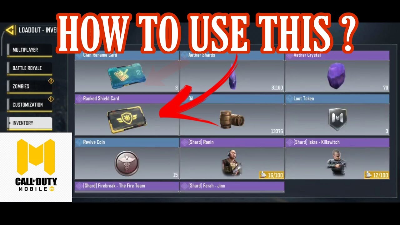 How To Use Rank Shield Card in cod | PROTECTION CARDS IN codm#CODM# ...