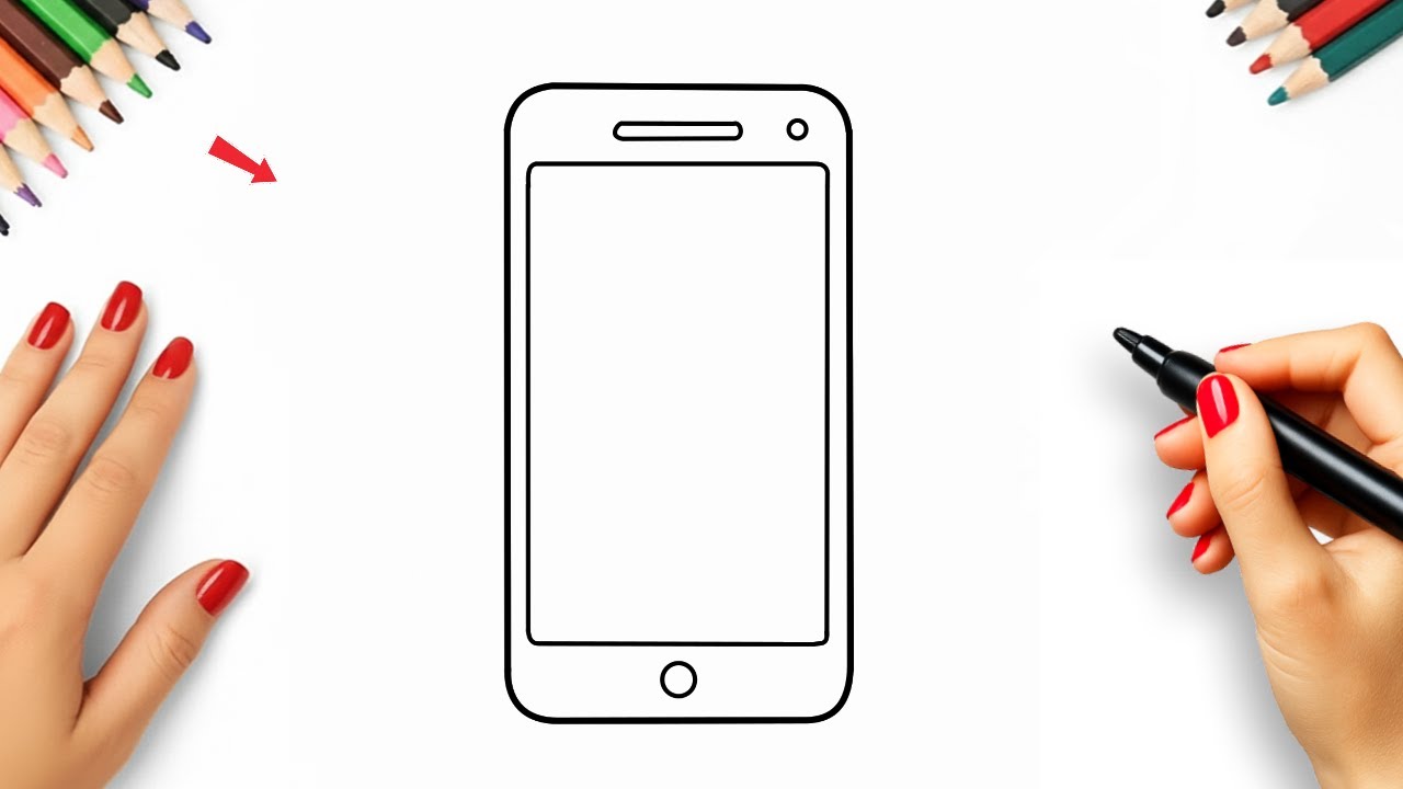 How to draw a Phone Step by Step ️ - YouTube
