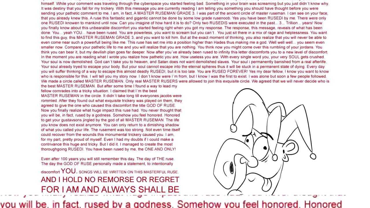 Master Ruseman Copypasta For Whom The Ball Rolls Bookstation