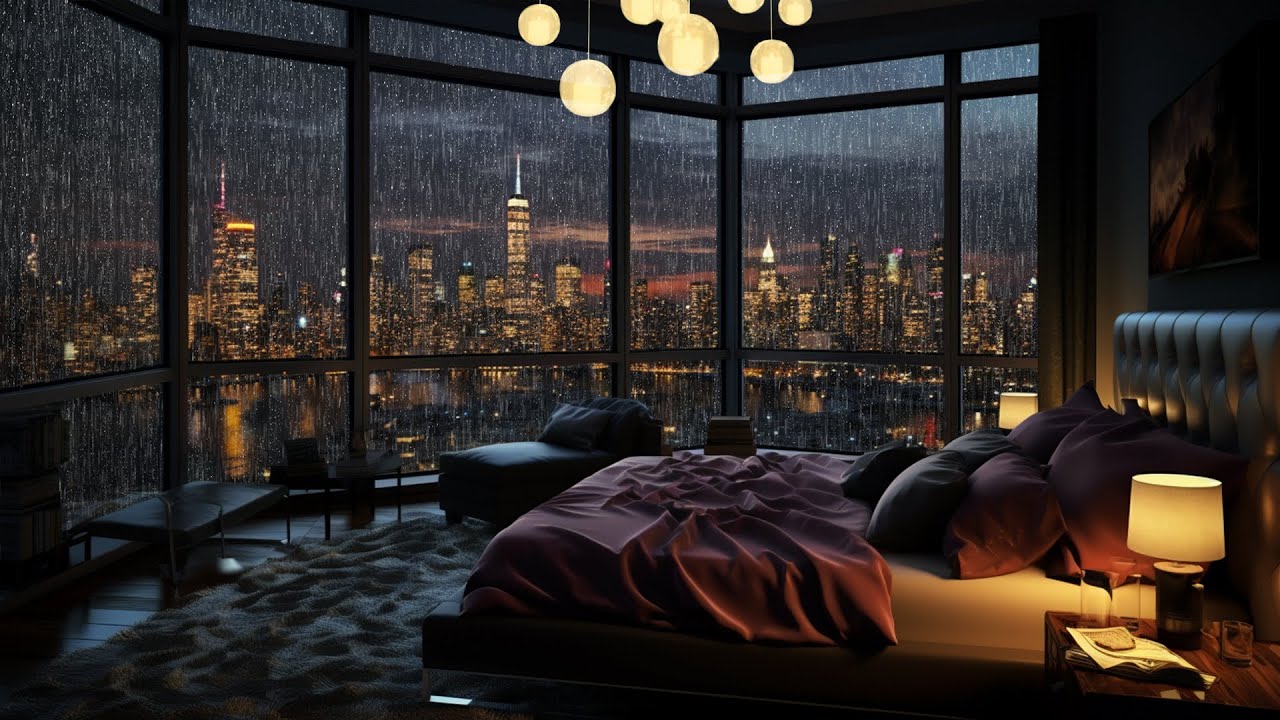 Rain Sleep Asmr ☔ Night In The Bedroom Heavy Rain And Thunder Outside The