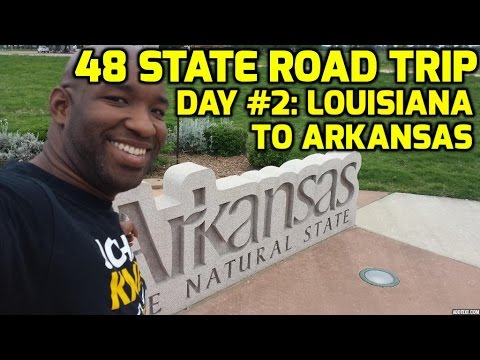 48 State Road Trip Day 2: Louisiana to Mississippi to Arkansas - YouTube