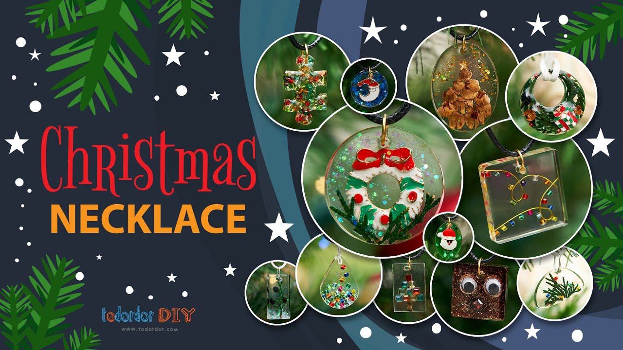 🔅[DIY] How to make Christmas resin necklace | Christmas necklace ...