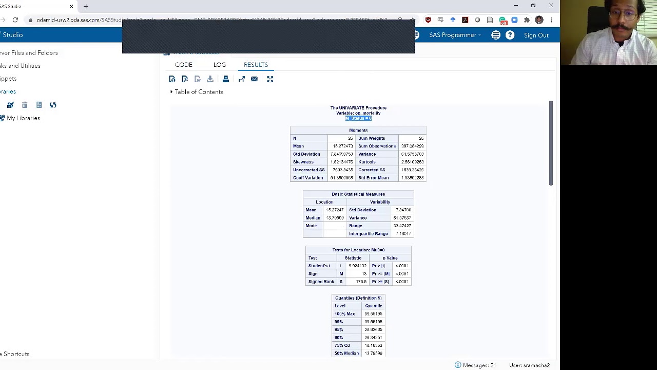 Sas Bootcamp 6 1 Descriptive Statistics Youtube
