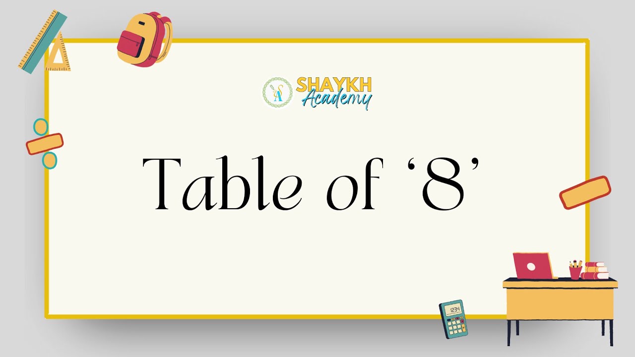 Multiplication Table of 8 | Learn Table of 8 | Table of Eight | Learn ...