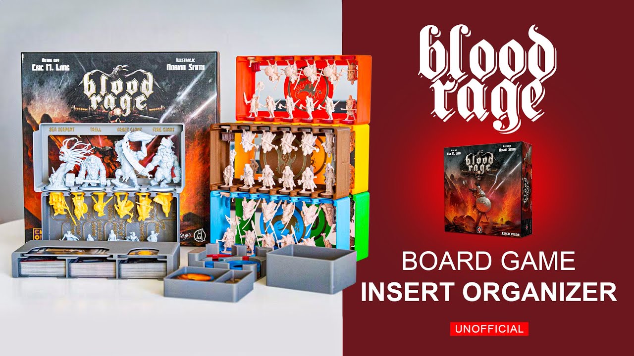 Blood Rage Organizer | 3D Printed Insert | 3DKiwi #boardgames # ...