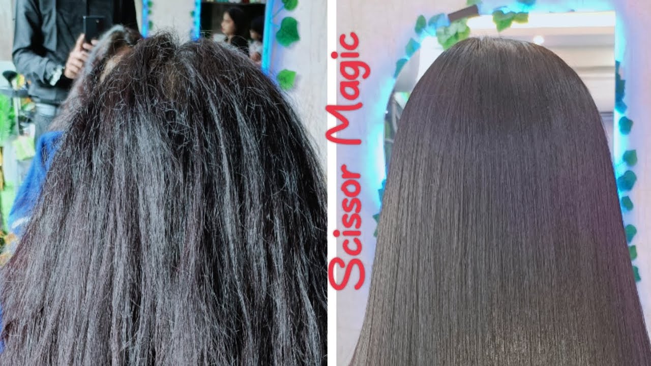 Smoothening with keratin treatment 🔥 Scissor magic ,Barakar - YouTube