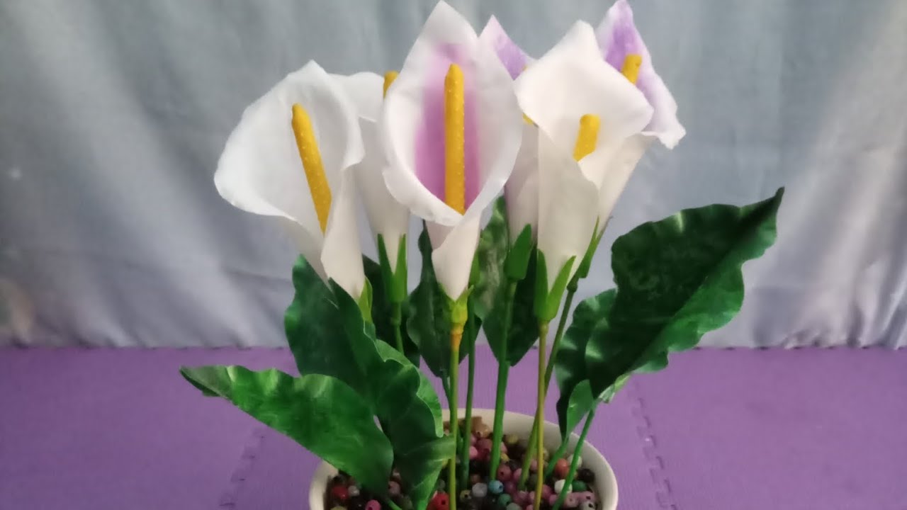 @Fauzanramdanichannel #tutorial membuat bunga calla lily dari kresek#cara membuat bunga calla ...