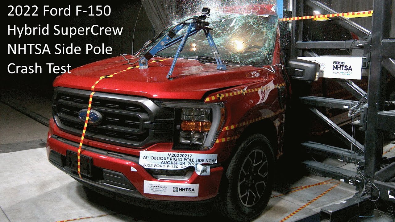2022-2023 Ford F-150 Hybrid SuperCrew NHTSA Side Pole Crash Test - YouTube
