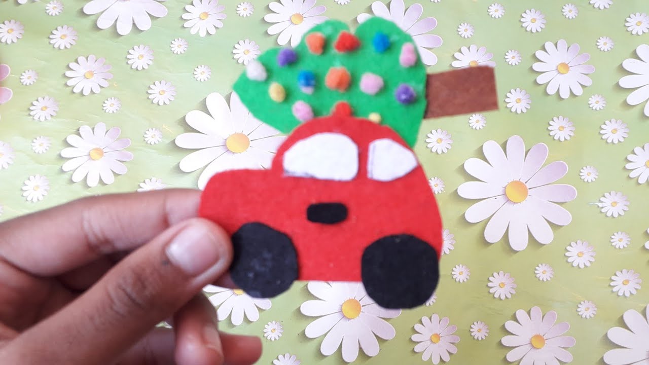 DIY:Christmas felt car with Christmas tree |Christmas crafts |Christmas ...