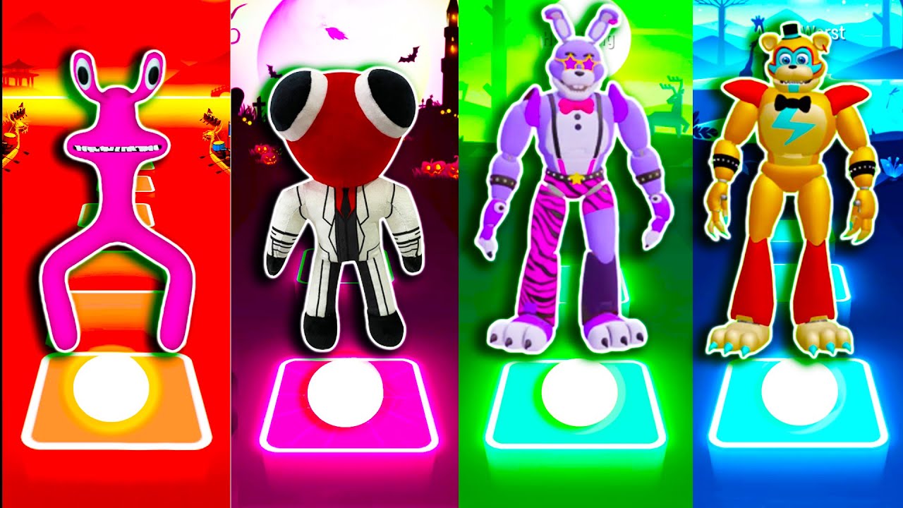 Rainbow Friends Vs FNAF | Pink - Red - Bonnie - Freddy ||| Tiles Hop ...