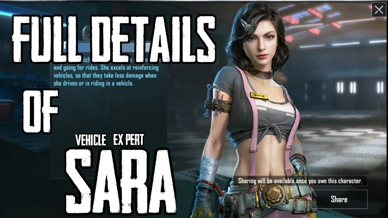 HOW TO GET SARA CHARACTER FREE | FULL DETAILS SARA CHARACTER | PUBG ...