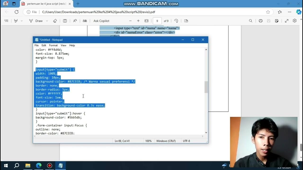 Materi HTML Validasi Formulir dengan JavaScript dan CSS - YouTube