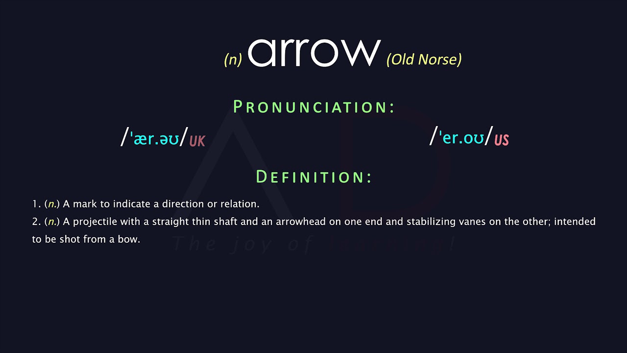 Arrow Meaning And Pronunciation Audio Dictionary YouTube Arrow Meaning And Pronunciation Audio Dictionary YouTube