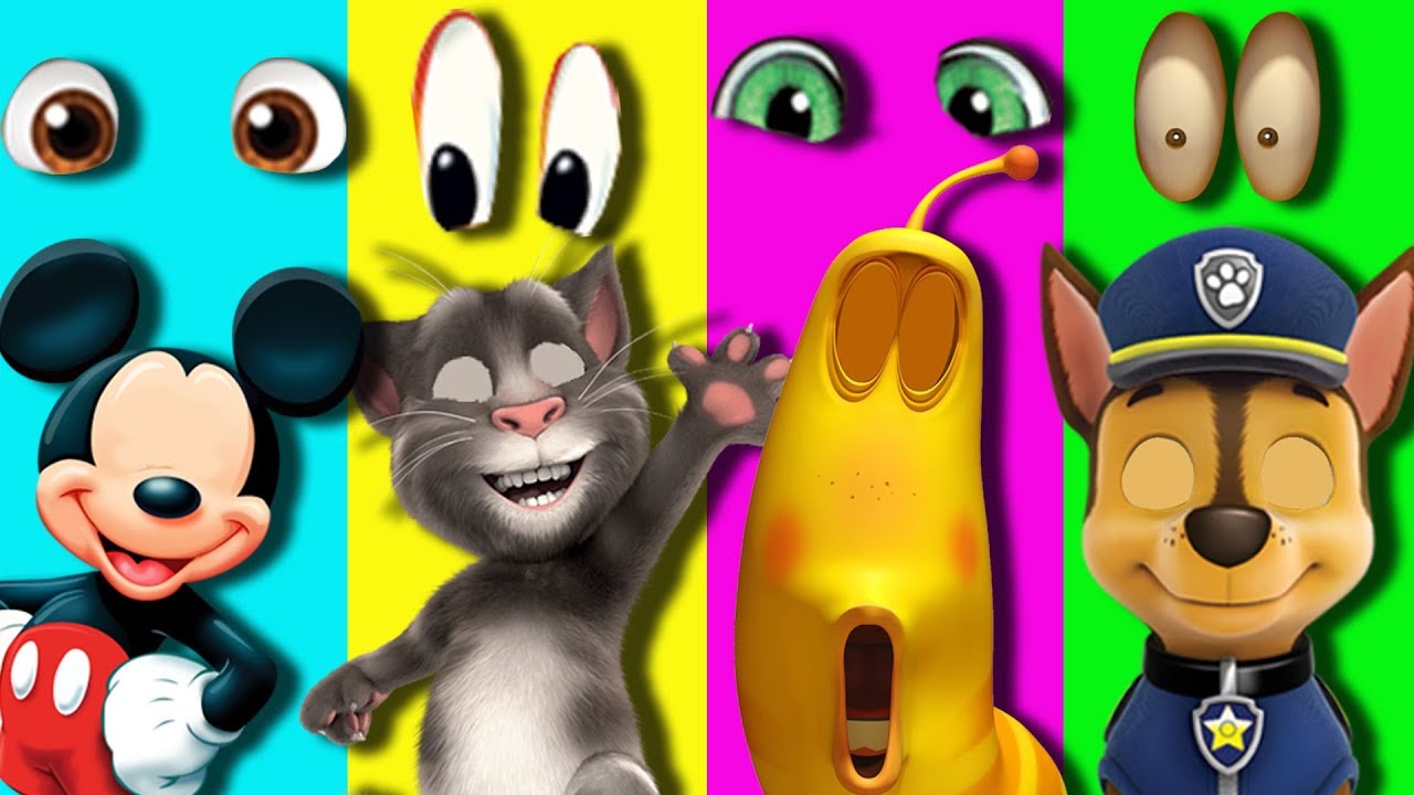 Wrong Eyes Paw Patrol Mickey Mouse Talking Tom Larva Finger Family ...