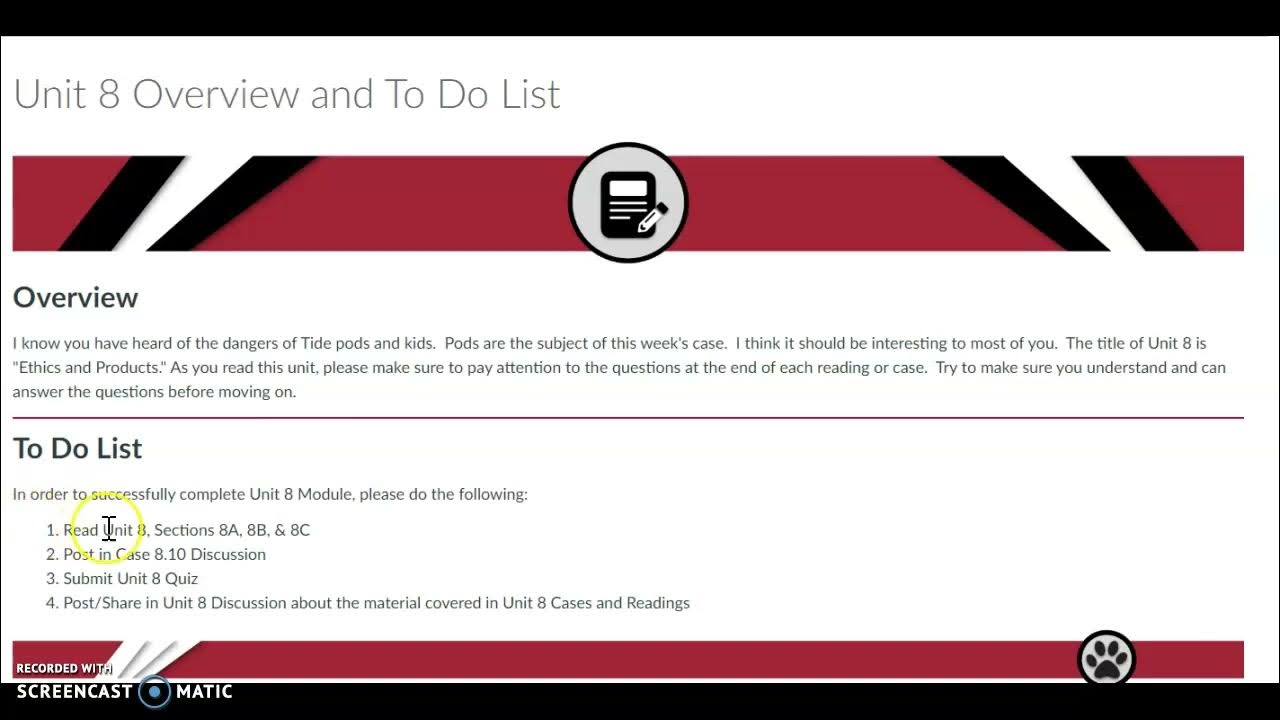 Business Ethics Unit 8 Overview - YouTube