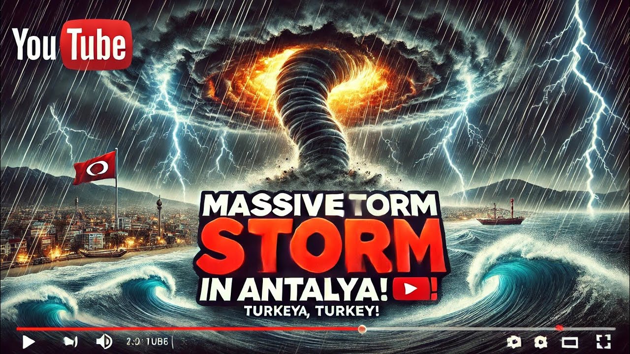 Massive Storm Hits Antalya, Turkey! ⚡🌪️ Heavy Rain & Strong Winds ...