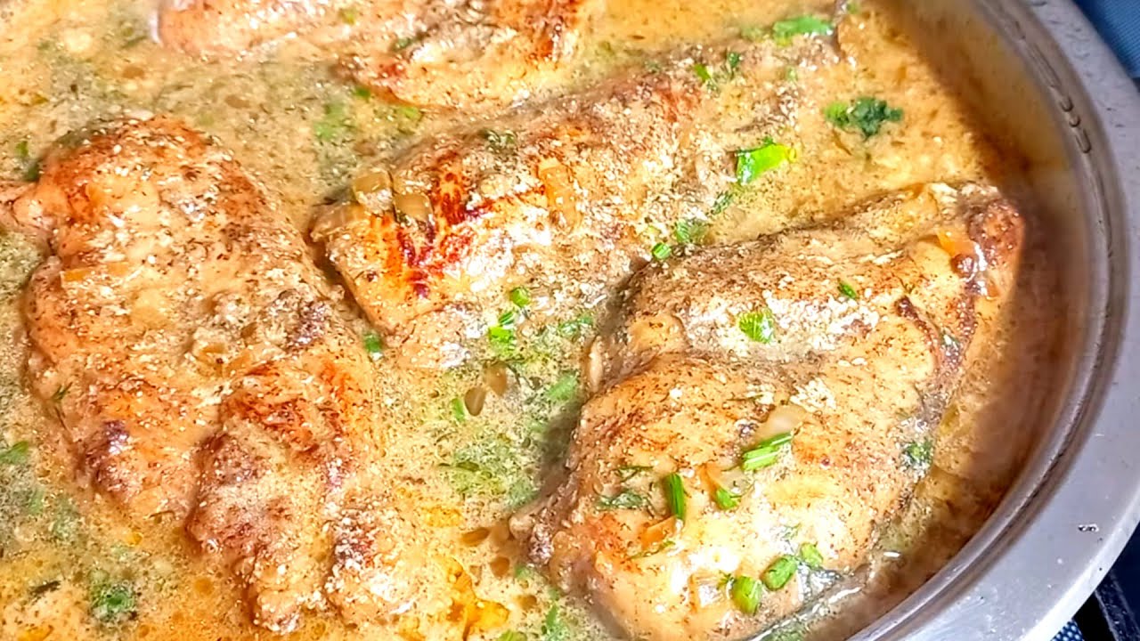 Tender chicken fillet in sour cream sauce.Yummy!!! - YouTube