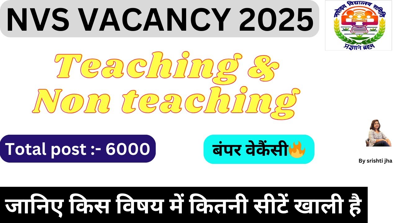 NVS new vacancy 2025🔥Teaching + Non Teaching Post। Post wise details ...