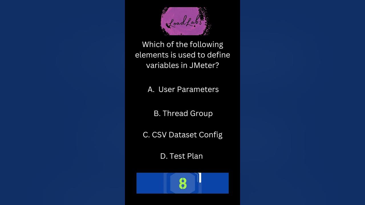 Which of the following elements is used to define variables in JMeter | How to use - YouTube