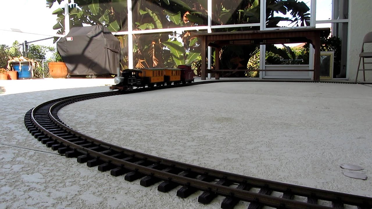Accucraft Ruby Live Steam pulling LGB train cars - YouTube