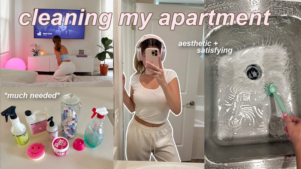 DEEP CLEANING & ORGANIZING my apartment 🫧 (aesthetic + satisfying ...