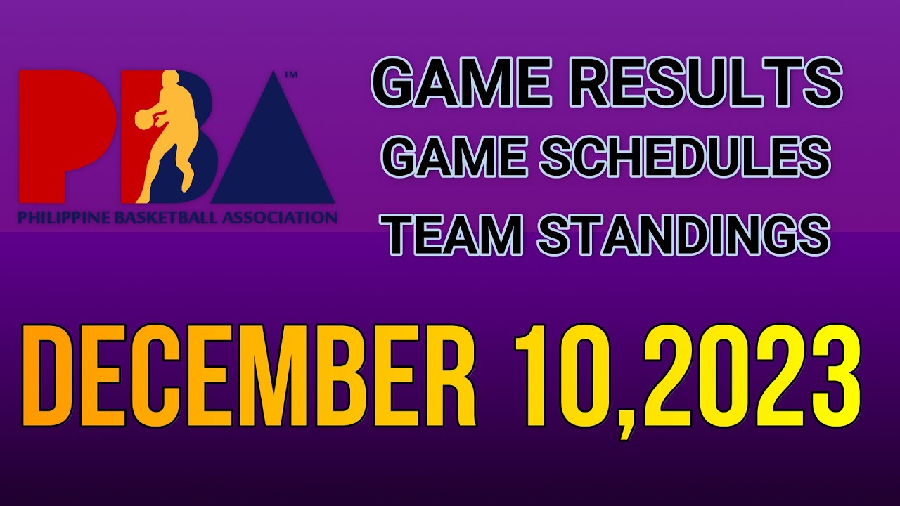 PBA standings today DECEMBER 10 ,2023 | PBA GAME RESULTS - YouTube