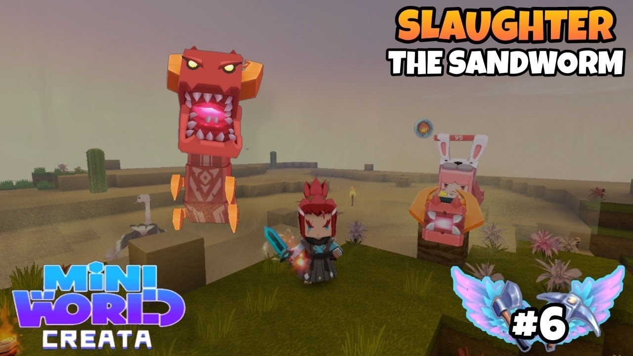 Slaughter the Sandworm | Mini World Creata Survival Series | Eps #6 ...