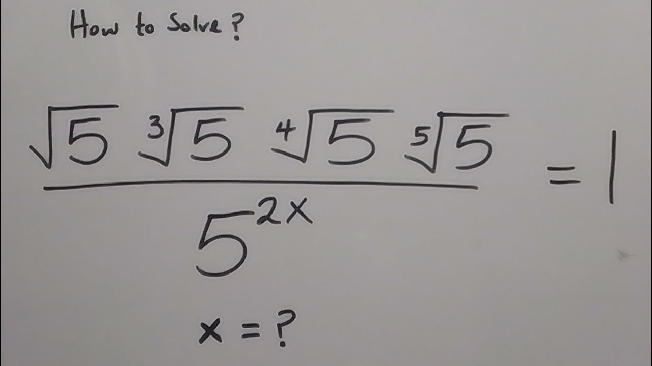 A Nice Math Olympiad Problem | Exponential Equation | X = ? - YouTube