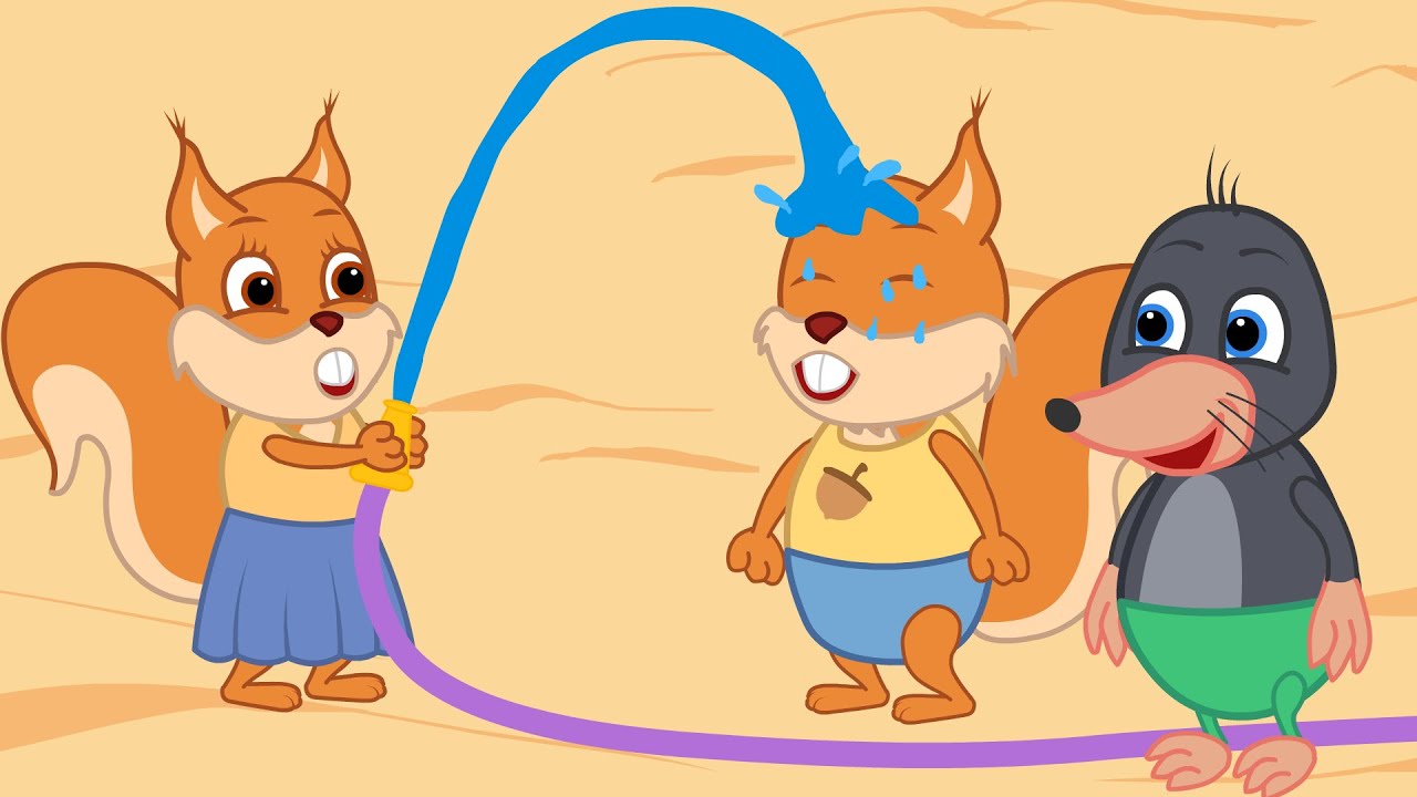 Bridie Squirrel in English - Water Fight - Cartoon for Kids - YouTube