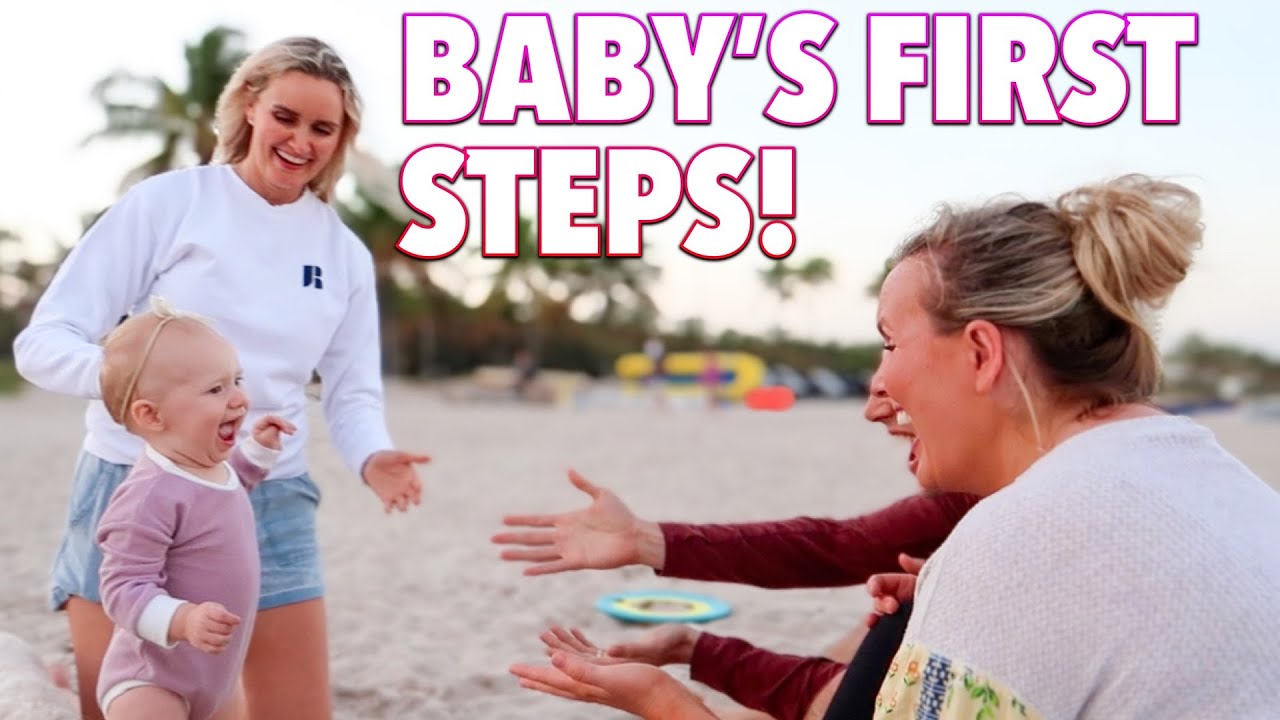 👶🏼 BABY'S FIRST STEPS ON THE BEACH! BABY WALKING FOR THE FIRST TIME IN ...