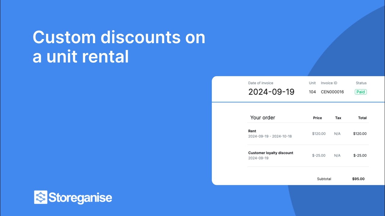 Custom discounts on a unit rental - YouTube