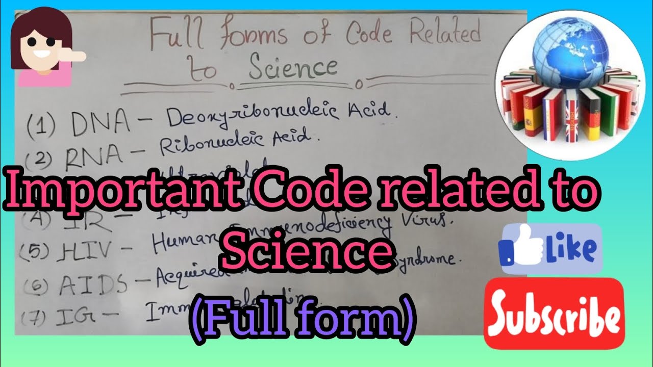 Important Code related to Science (Full form) ||study||science ...